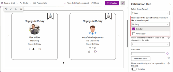 Celebration Hub Web Part - SharePoint Celebrations