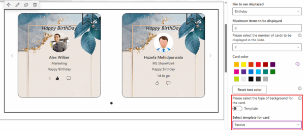 Celebration Hub Web Part - SharePoint Celebrations
